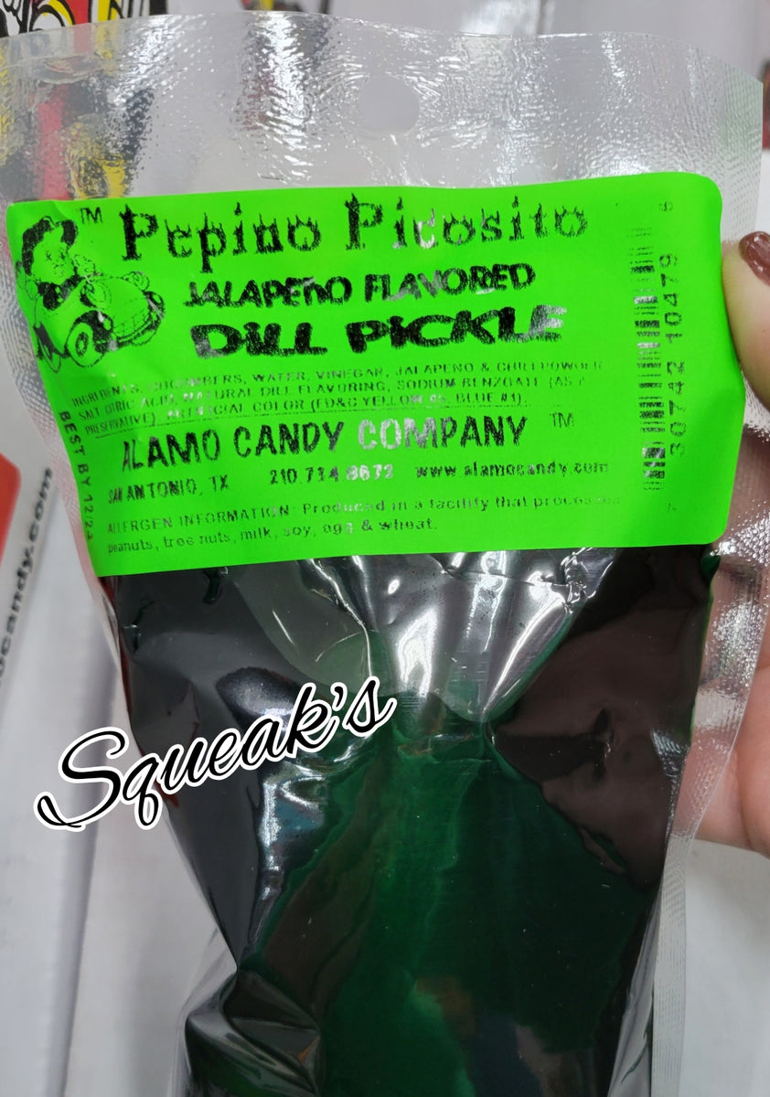 Alamo Candy Pepino Picosito Jalapeno Flavored Dill Pickle – Squeak’s ...